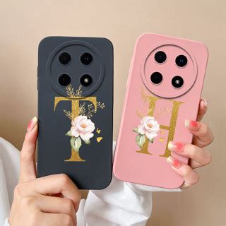 Phone Case For Huawei Nova I New Design Letters Flower Pattern Matte Square Liquid Silicone