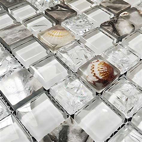 Glass Mosaic Tile Square Shape Wall Tile With Fade Resistant 33
