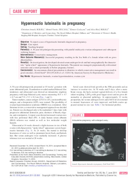 Pdf Hyperreactio Luteinalis In Pregnancy