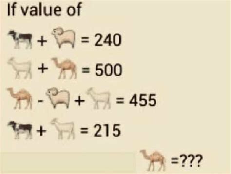 Cow Sheep Goat Camel Math Puzzle With Answer Forward Junction Puzzles
