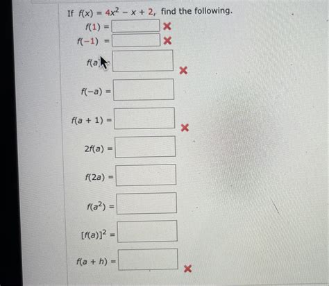 Solved F X 4x2x 2f 1 F 1 F A F A 1 Chegg Com