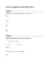 Unit Assignment EET Test Docx Unit Assignment EET Test Question Pts HIGH