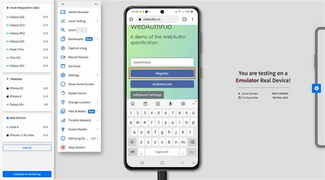 Test Web Authentication WebAuthn APIs Flows On Your Websites BrowserStack Docs