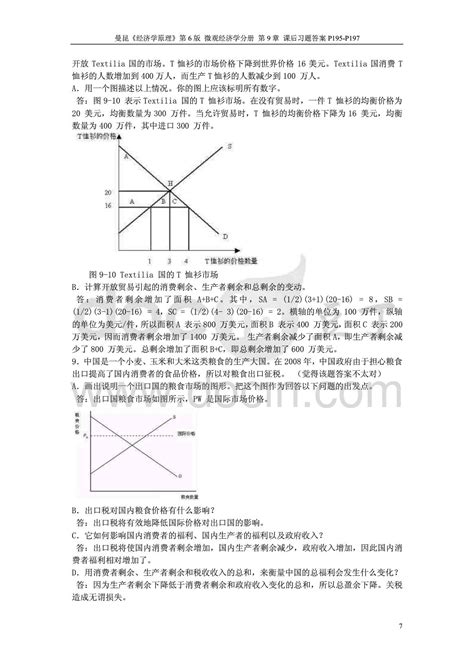 曼昆经济学原理第6版微观经济学分册第9章课后习题答案P195 P197 word文档在线阅读与下载 免费文档