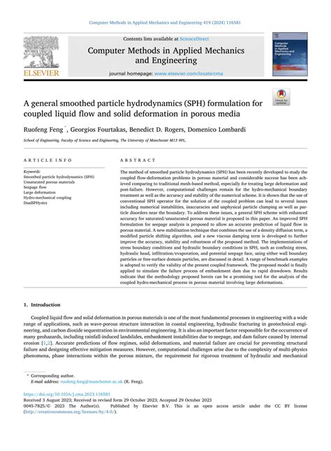 Pdf A General Smoothed Particle Hydrodynamics Sph Formulation For Coupled Liquid Flow And