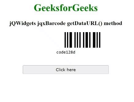 JQWidgets JqxBarcode GetDataURL Method GeeksforGeeks