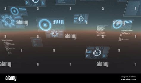 Image Of Data Processing And Scopes Scanning On Screens Over Gradient
