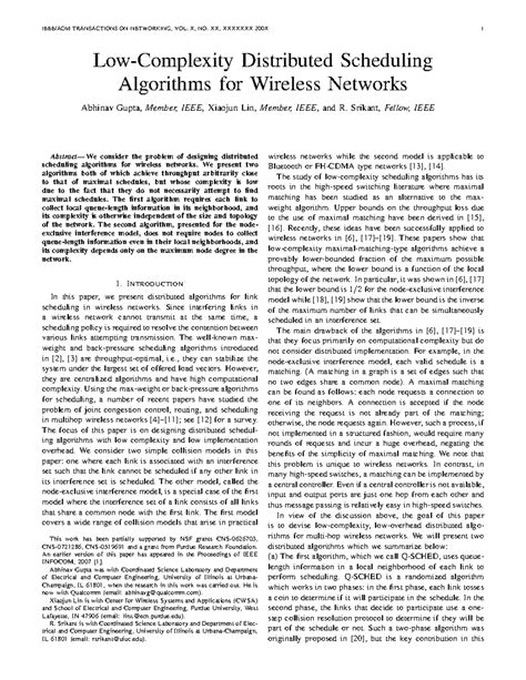 10 Thanh Ieee Acm Transactions On Networking Vol X No Xx Xxxxxxx 200x 1 Low Complexity