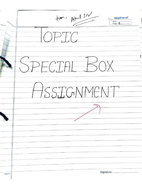 Class 9 Project Special Box Assignment Pdf