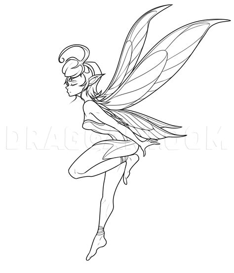 A Fairy With Wings Flying Through The Air