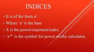 Indices And Logarithm PPTX