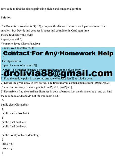 Java Code To Find The Closest Pair Using Divide And Conquer Algorithpdf