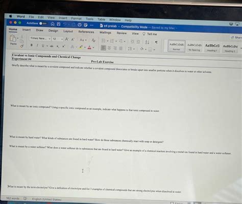 Solved Word File Edit View Insert Format Tools Autosave Ge G