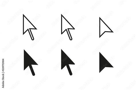 Cursor Icon Arrow Pointer Computer Mouse Cursor Vector Sign Computer Interface Stock Vector