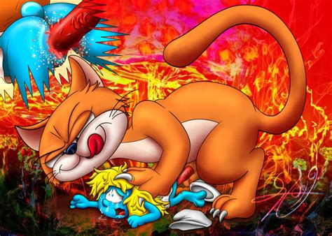 Rule 34 Absurd Res Azrael The Smurfs Blood Bodily Fluids Domestic