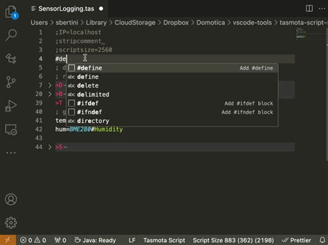 A Visual Studio Code Extension For Tasmota Scripting Stefano Bertini
