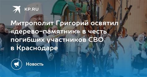 Митрополит Григорий освятил «дерево памятник в честь погибших участников СВО в Краснодаре Kp Ru