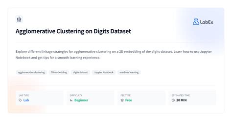 agglomerative clustering 2d embedding digits dataset labex