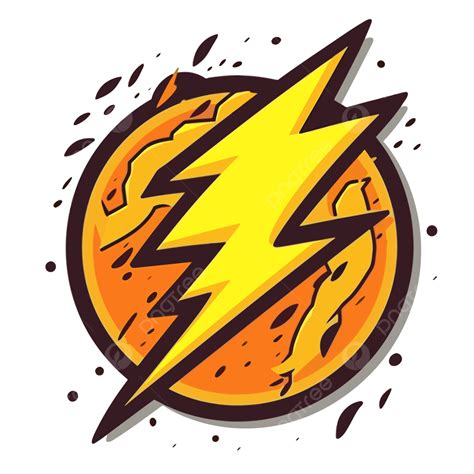 조명 볼트 벡터 스티커 클립 아트 노란색 원형 엠블럼 만화 만화 슈퍼 번개 상표 클립 아트 Png 일러스트 및 벡터 에