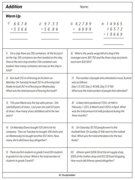 Adding Large Numbers Problem Solving Studyladder Interactive