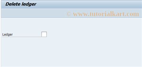 GLL SAP Tcode Delete Ledger