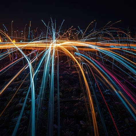 Bright Dynamic Light Trails Creating A Cosmic Explosion Effect With Vibrant Colors And Radiant
