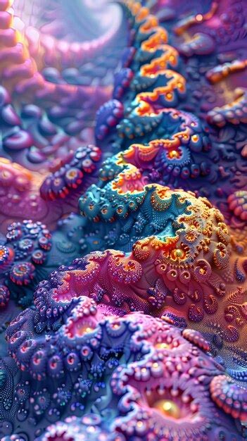 Premium Photo A Complex Background Of Fractal Shapes In Vivid Colors