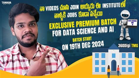 The Best Institute For Data Science 360digitmg Ismailtalks Telugu