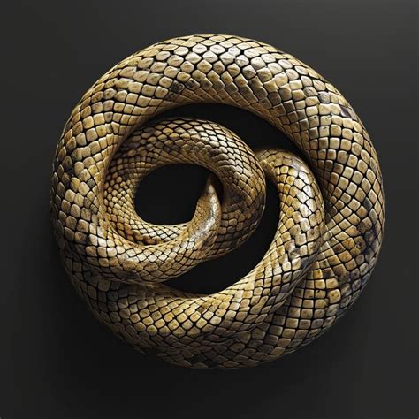 Premium Photo A Snake Coiled Up In A Circle