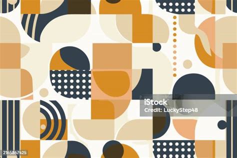 Natural Rounded Geometric Shapes Seamless Pattern Safari Color Cartoon Isolated Textile Print