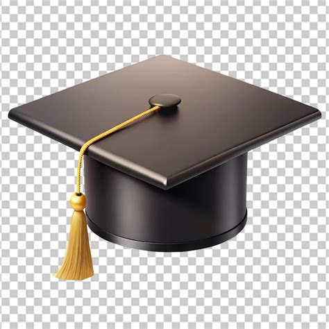 투명한 배경에 검은색 졸업 모자 프리미엄 Ai 생성 Psd