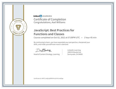Just Finished The Course “javascript Best Practices For Functions And