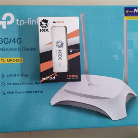 Jual Paket Wifi Router Modem Wimode W300 Lte 4g And Tp Link Mr3420 Siap