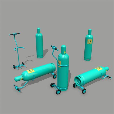 기체 실린더 3d 모델 7 Obj Free3d