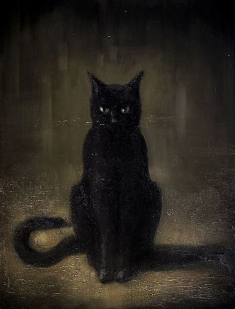 Black Cat Painting Black Cat Art Black Cat