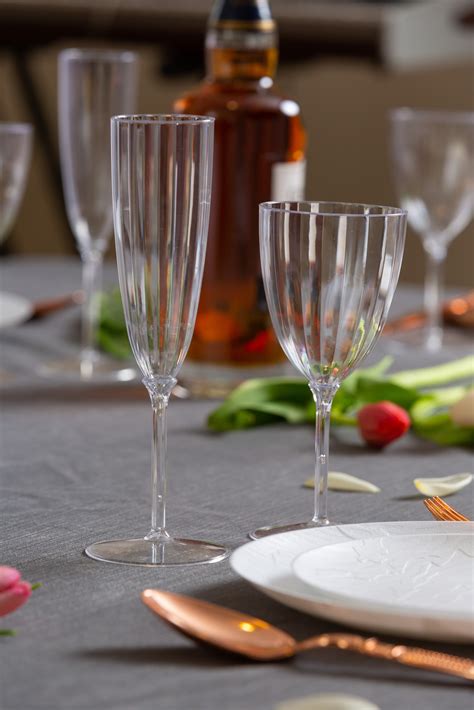 7 Oz 1 Piece Clear Plastic Disposable Wine Goblet 8 Pack Posh Setting