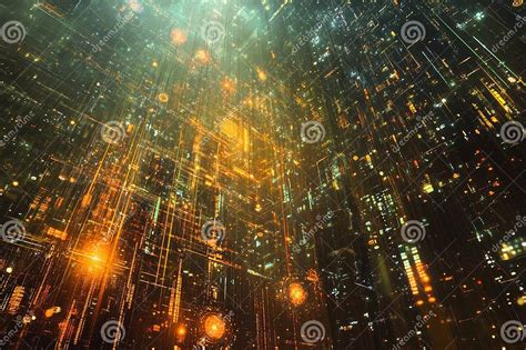 Digital Cityscape At Night Futuristic City Glowing Lines Network Technology Innovation