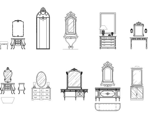 Framed Mirror Cad Block Cadblocks Hub For Industrial Design