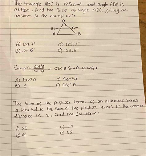 Solved The Triangle ABC Is Cm And Angle ABC Isabtase Chegg Com