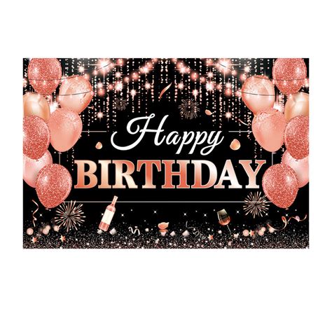Badu Bg Златен фон за парти за рожден ден за снимка Черен 30th Честит рожден ден Декор Възрастни