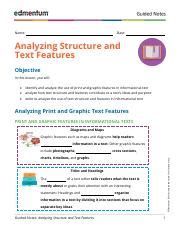 Analyzing Text Structure Features Key Ideas Details Course Hero