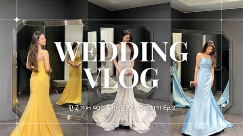 Vlog👰🏻‍♀️ 한국가서 40일동안 결혼식 준비하기 Ep2 L 2부드레스 고르기 L Wedding Vlog In Korea Youtube