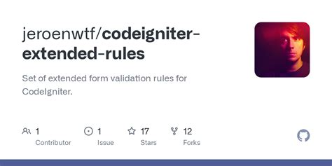 Github Jeroenwtfcodeigniter Extended Rules Set Of Extended Form
