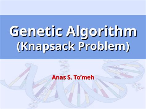 7geneticknapsack Dynamic Programmingppt