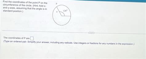 Solved Find The Coordinates Of The Point P On The Chegg