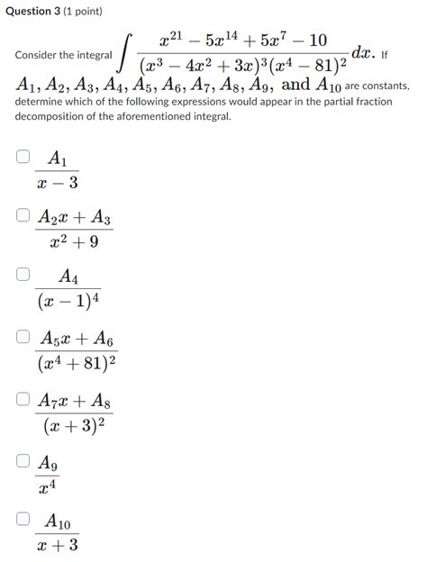 Solved Question 3 1 ﻿point Consider The Integral