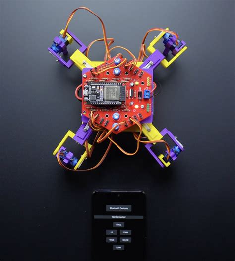 4 Legged Spider Robot With 3d Printed Parts 8 Servo Motors And An Esp32 8 Steps With