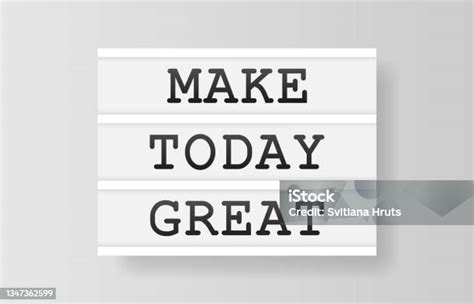 오늘을 멋지게 만드십시오 흰색 배경에 복고풍 라이트 박스와 복고풍 광고 벡터 디자인 배너입니다 벡터 그림입니다 라이트박스에 대한 스톡 벡터 아트 및 기타 이미지 Istock