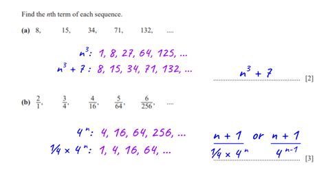 Sequences Past Paper Questions For Igcse Cambridge 0580 Revise Right Now