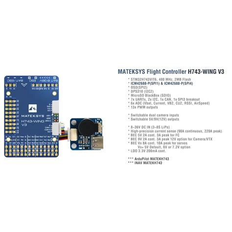 Matek H743 Wing V3 Ardupilot Inav 3 8s H743 Flight Controller Fc For Rc Airplane Multirotor